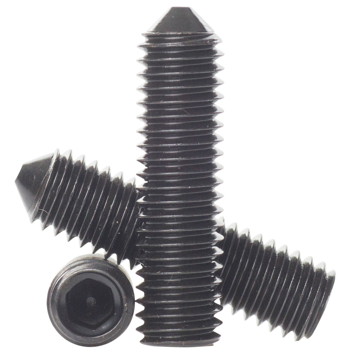 M6 14.9 High Tensile Self Colour Cone Point Grub Screws | Bolt Base ...